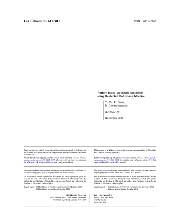 (PDF) Pattern-based stochastic simulation using restricted Boltzmann machine
