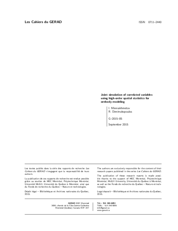 Pdf Joint Simulation Of Correlated Variables Using High Order Spatial 3839