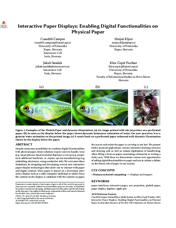 (PDF) Interactive Paper Displays: Enabling Digital Functionalities on ...