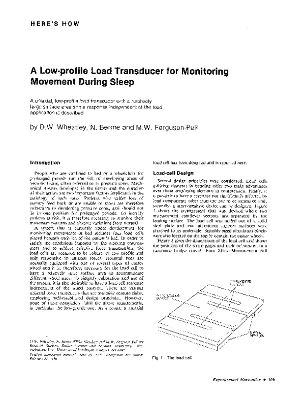 (PDF) A low-profile load transducer for monitoring movement during sleep