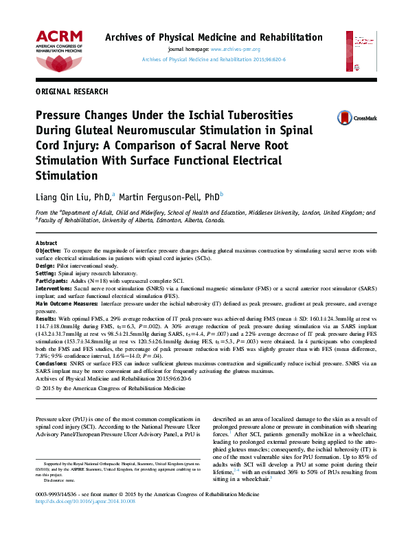 (PDF) Pressure changes under the Ischial tuberosities during gluteal ...