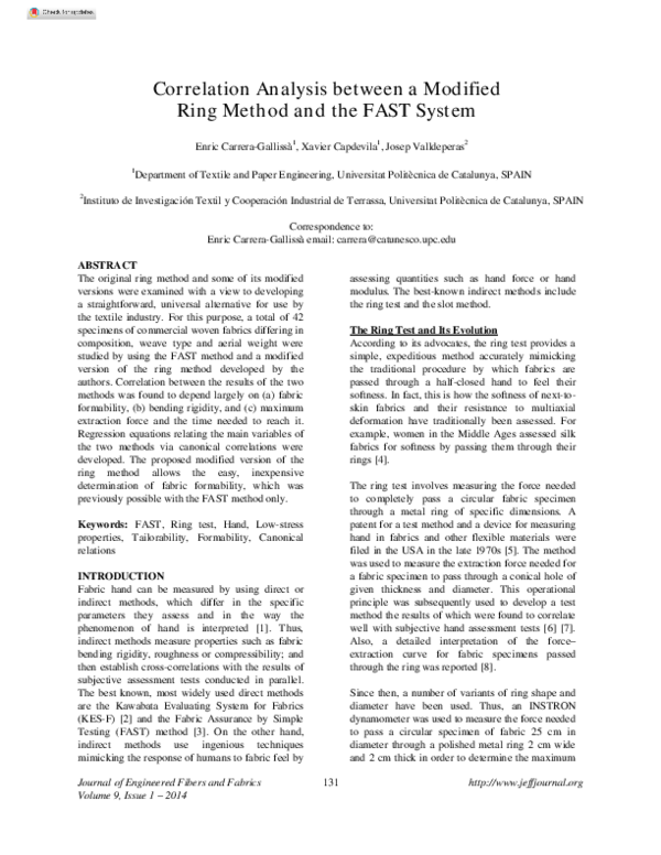 (PDF) Correlation Analysis between a Modified Ring Method and the FAST ...