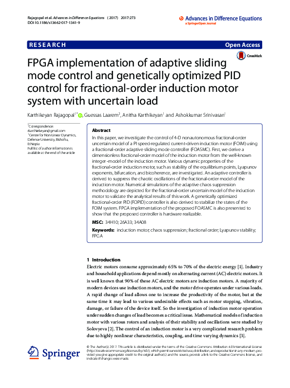 Pdf Fpga Implementation Of Adaptive Sliding Mode Control And 1156