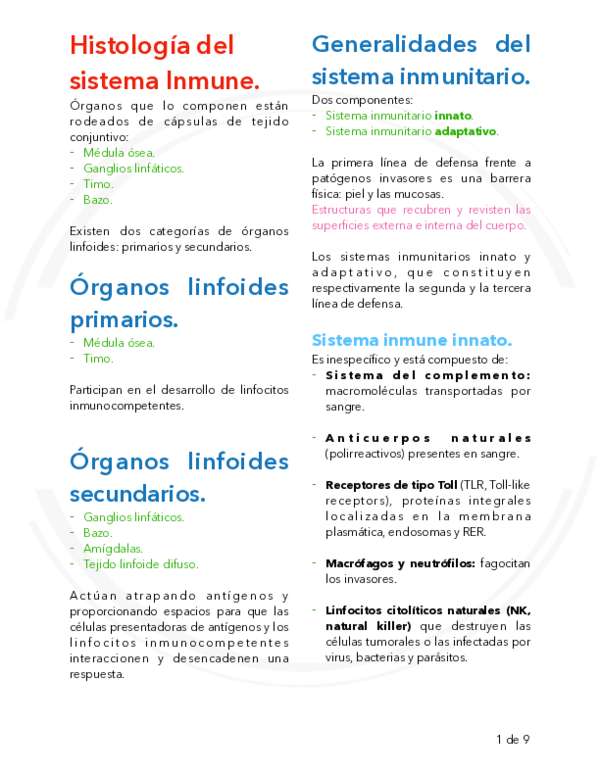 (PDF) Histologia del sistema Inmune