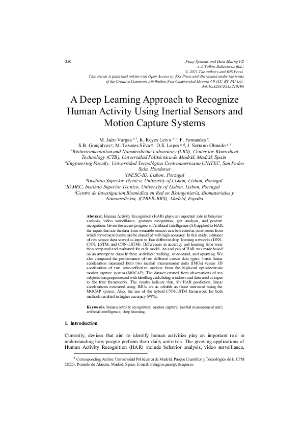 Pdf A Deep Learning Approach To Recognize Human Activity Using