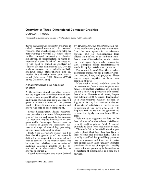 (PDF) Overview of three-dimensional computer graphics