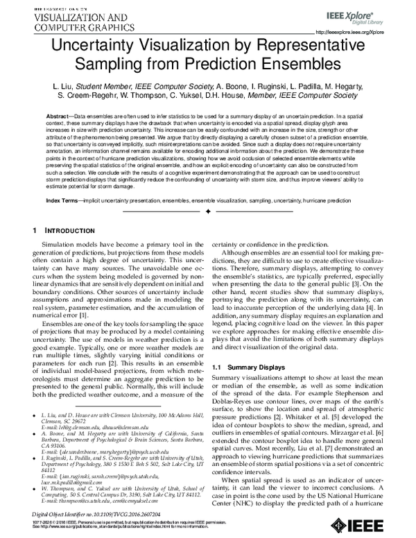 (PDF) Uncertainty Visualization by Representative Sampling from Prediction Ensembles