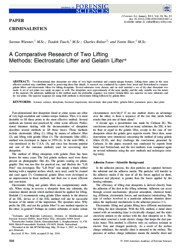 (PDF) A Comparative Research of Two Lifting Methods: Electrostatic ...
