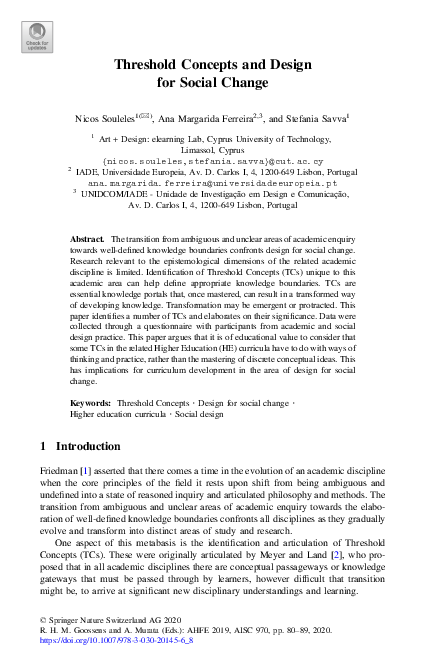 (PDF) Threshold Concepts and Design for Social Change