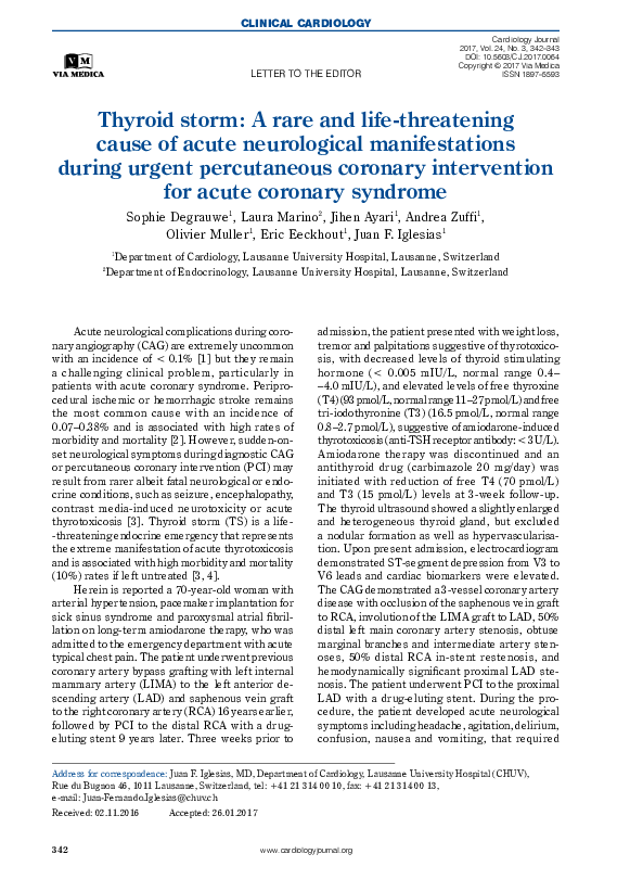 (PDF) Thyroid storm: A rare and life-threatening cause of acute ...