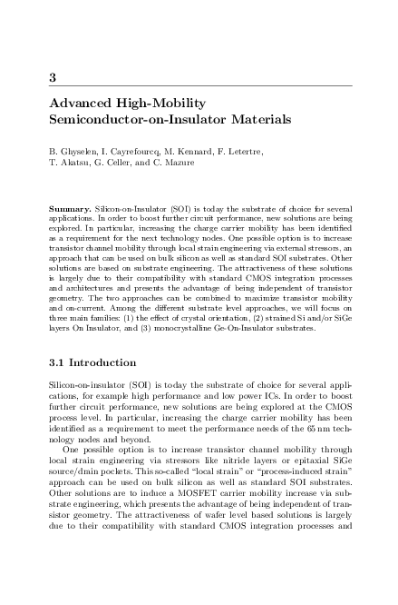 (PDF) Advanced High-Mobility Semiconductor-on-Insulator Materials