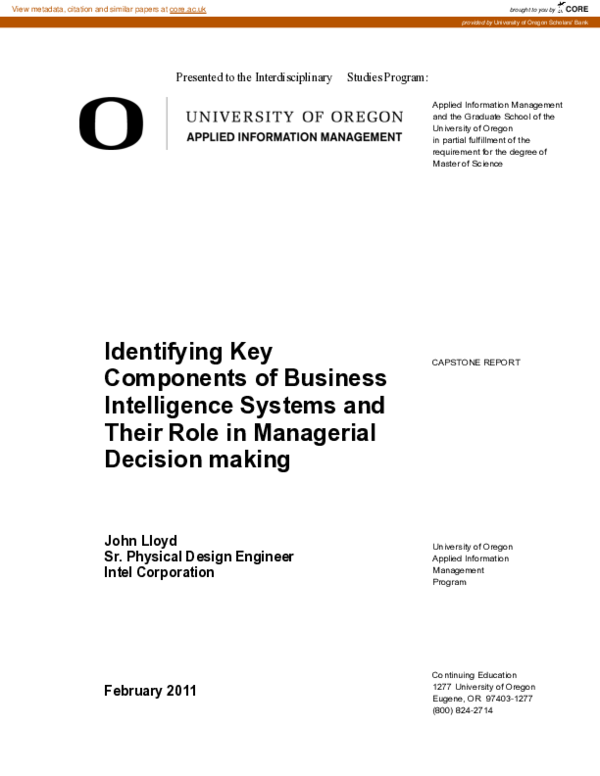 (PDF) Identifying Key Components of Business Intelligence Systems and ...