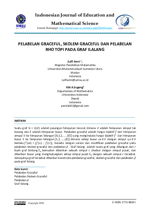 (PDF) Pelabelan Graceful, Skolem Graceful Dan Pelabelan Rho Topi Pada ...