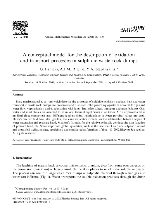 (PDF) A conceptual model for the description of oxidation and transport ...