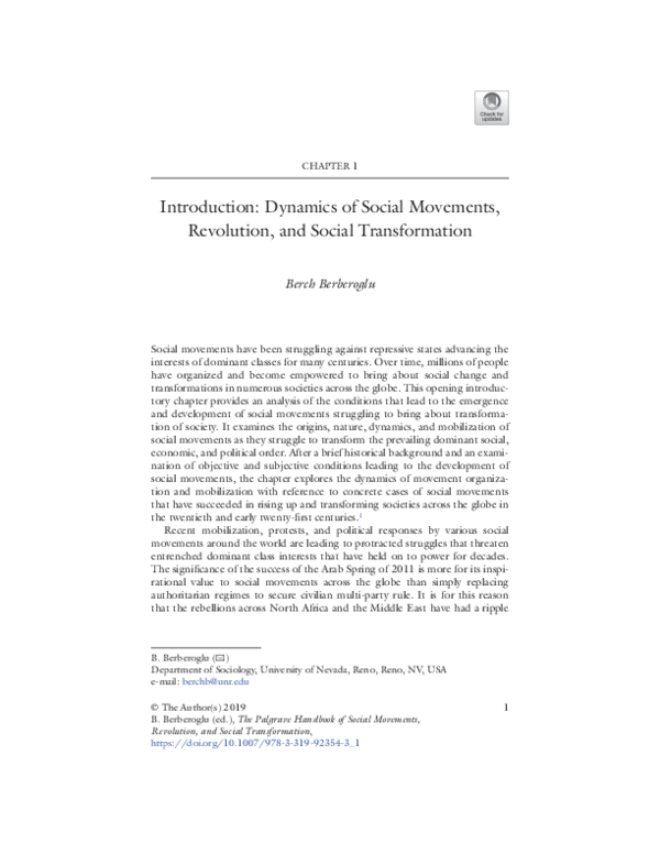 (PDF) Introduction: Dynamics of Social Movements, Revolution, and ...