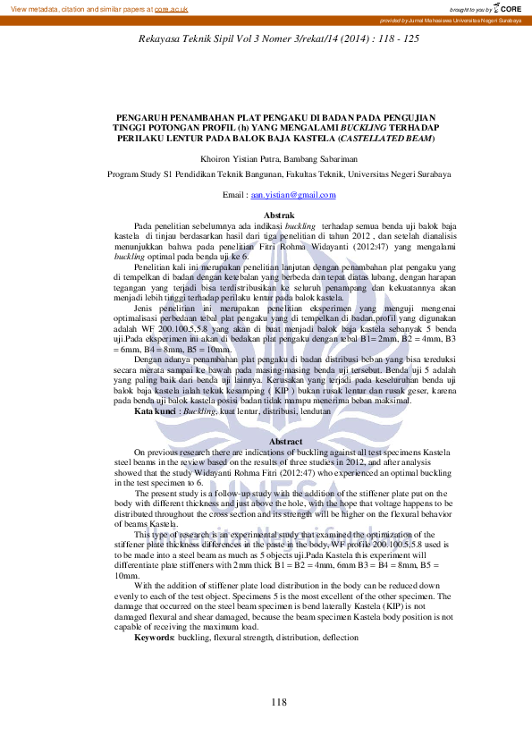 (PDF) PENGARUH PENAMBAHAN PLAT PENGAKU DI BADAN PADA PENGUJIAN TINGGI ...