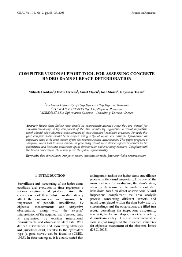 (PDF) Computer Vision Support Tool for Assessing Concrete Hydro-Dams ...