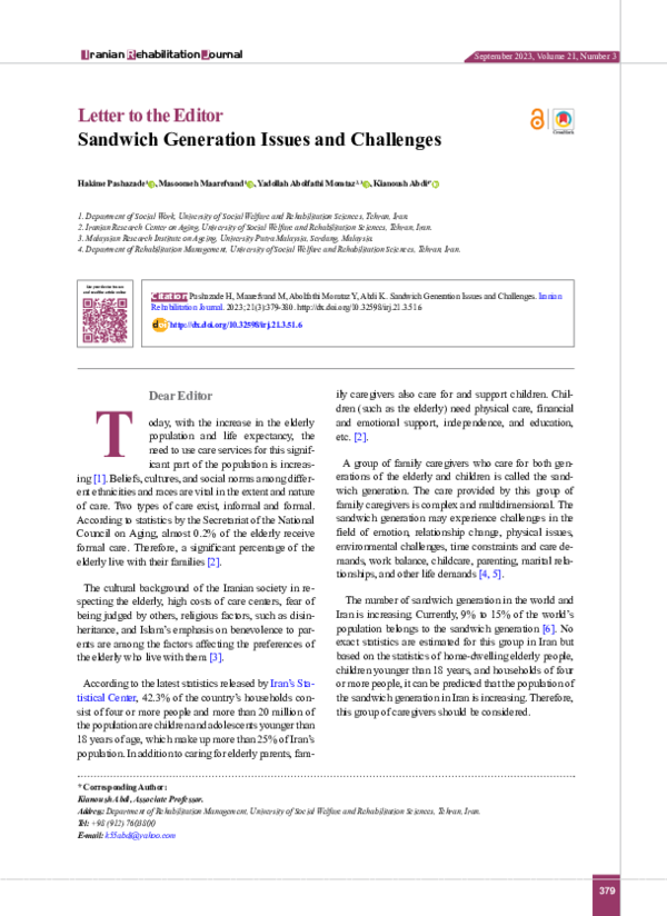 (PDF) Letter to the Editor Sandwich Generation Issues and Challenges ...