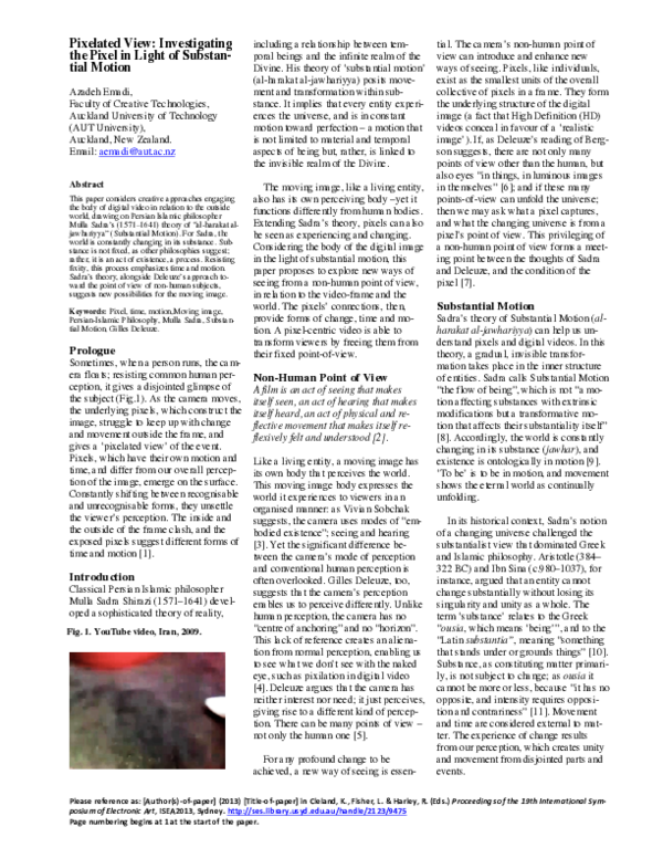 (PDF) Pixelated view: investigating the pixel in light of substantial ...