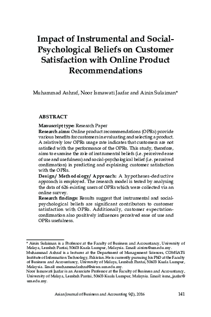 (PDF) Impact of instrumental and social-psychological beliefs on ...