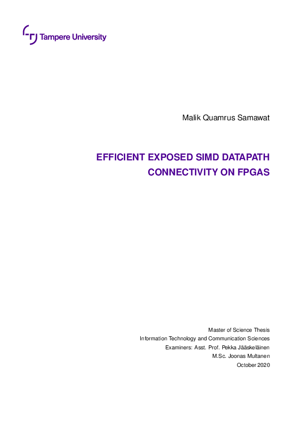 (PDF) Efficient Exposed SIMD Datapath Connectivity on FPGAs | Malik Samawat - Academia.edu