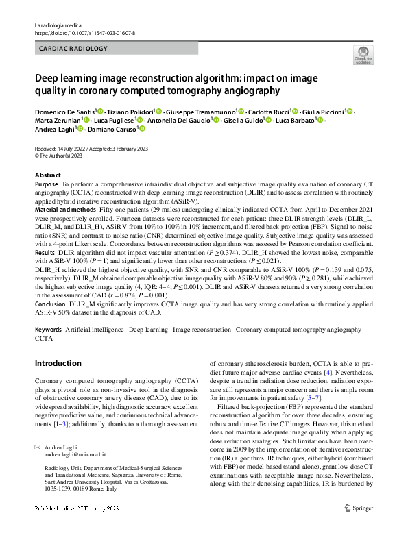 (PDF) Deep learning image reconstruction algorithm: impact on image quality in coronary computed ...