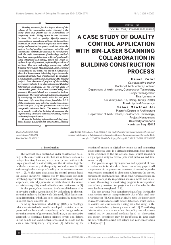 (PDF) A Case Study of Quality Control Application With BIM-Laser Scanning Collabration In ...