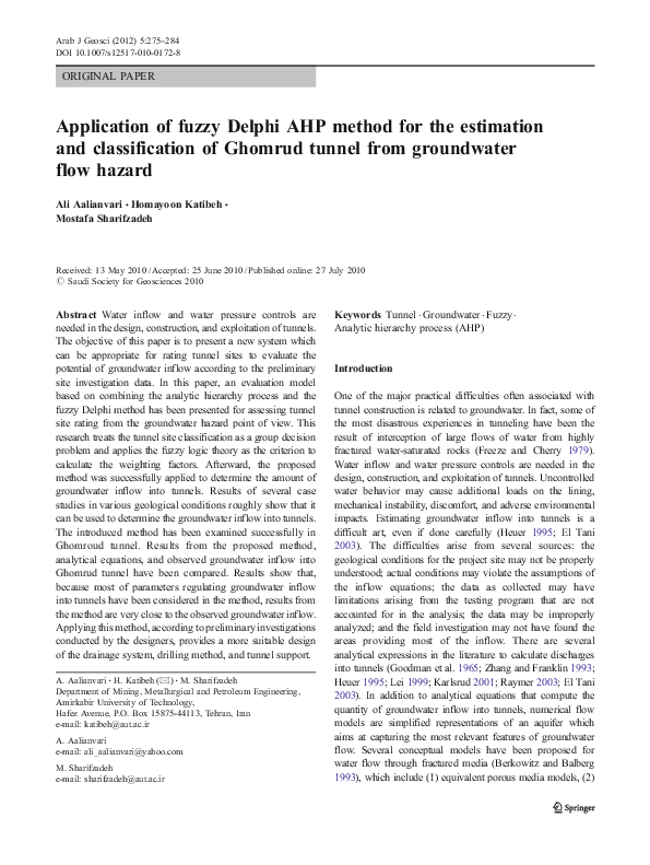 Pdf Application Of Fuzzy Delphi Ahp Method For The Estimation And