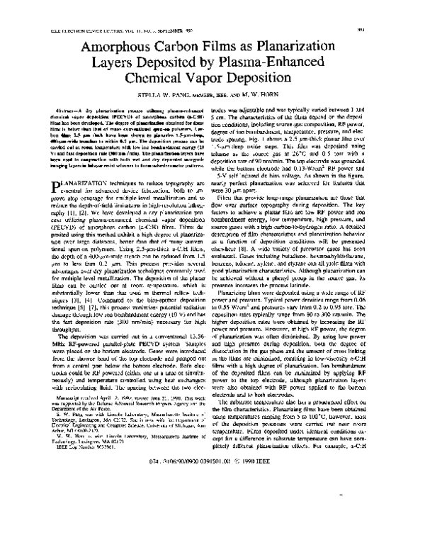 (PDF) Amorphous carbon films as planarization layers deposited by ...