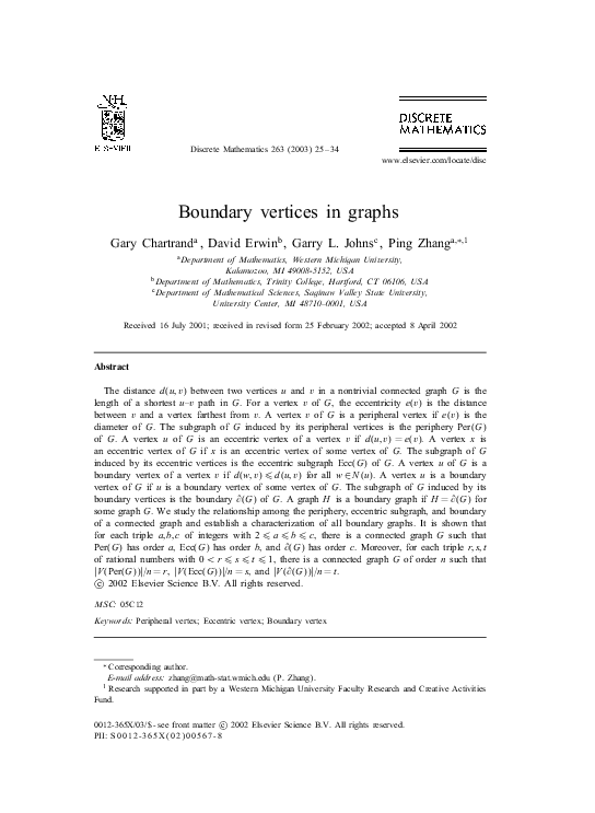 (PDF) Characterizing Boundary Vertices in Graphs