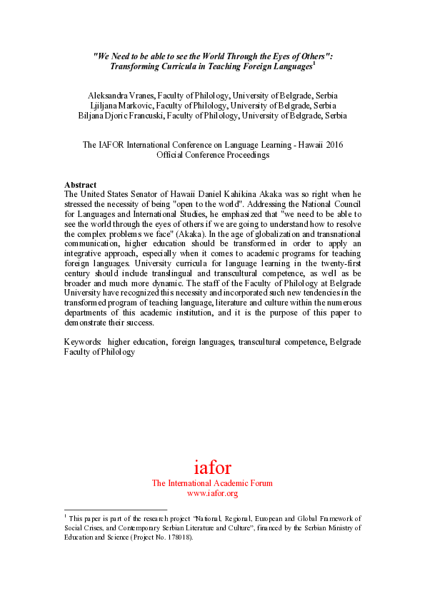 (PDF) “We Need to Be Able to See the World Through the Eyes of Others ...
