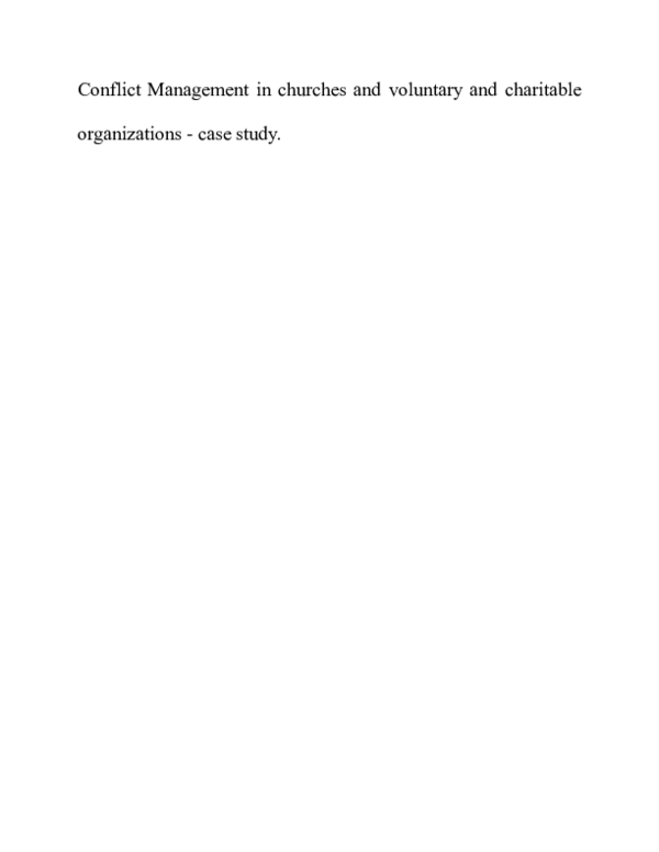 (DOC) Conflict Management in churches, voluntary and charitable ...