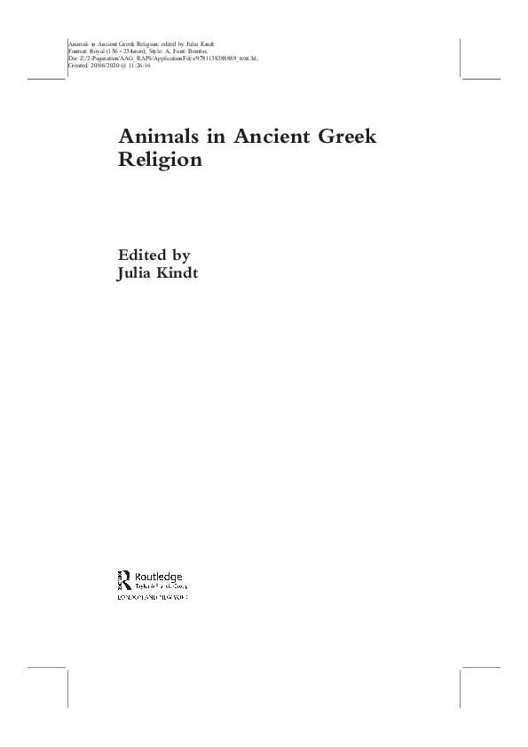 (PDF) The Theriomorphism of the Major Greek Gods