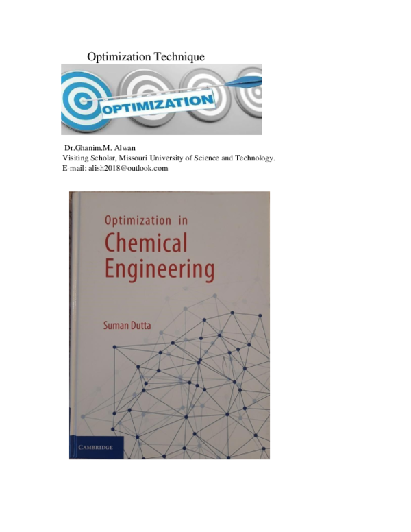 (PDF) Optimization Technique