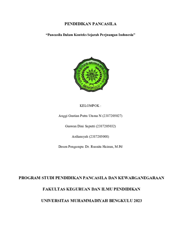 (DOC) PENDIDIKAN PANCASILA