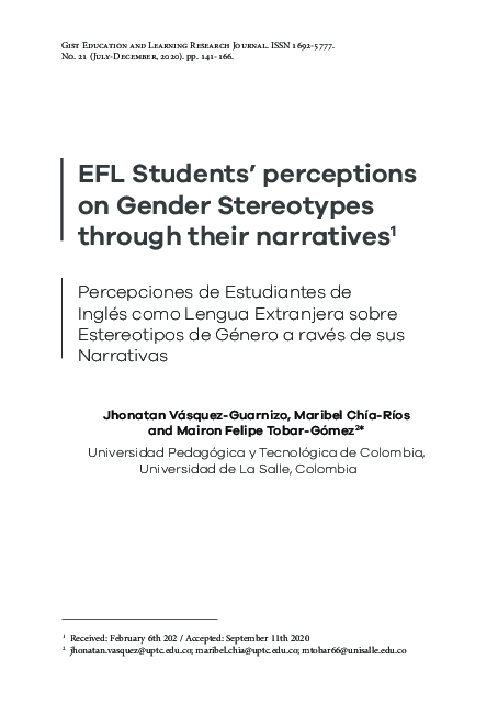 (PDF) EFL Students’ perceptions on Gender Stereotypes through their ...