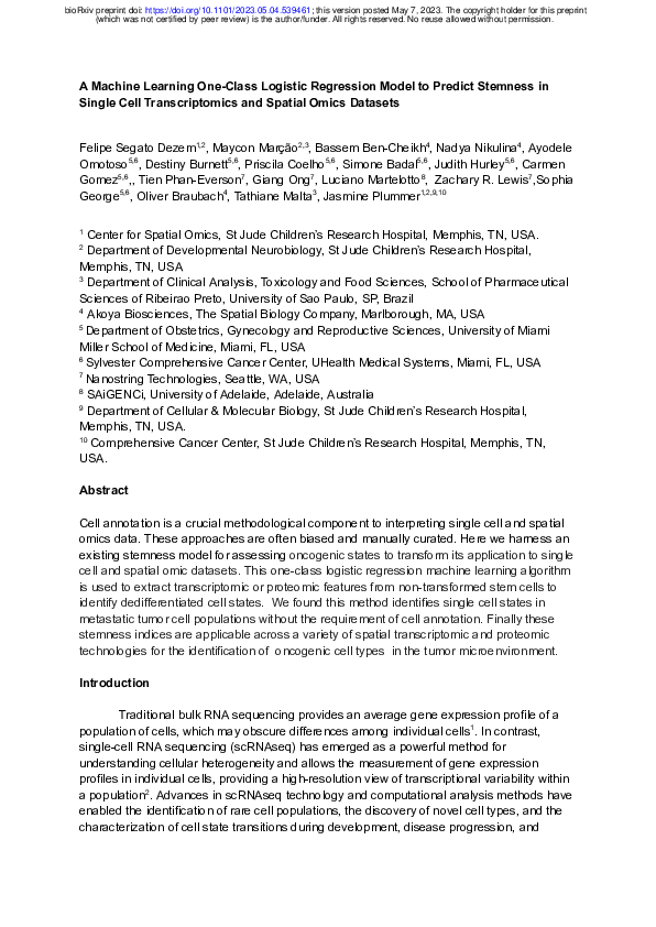 (PDF) A Machine Learning One-Class Logistic Regression Model to Predict ...