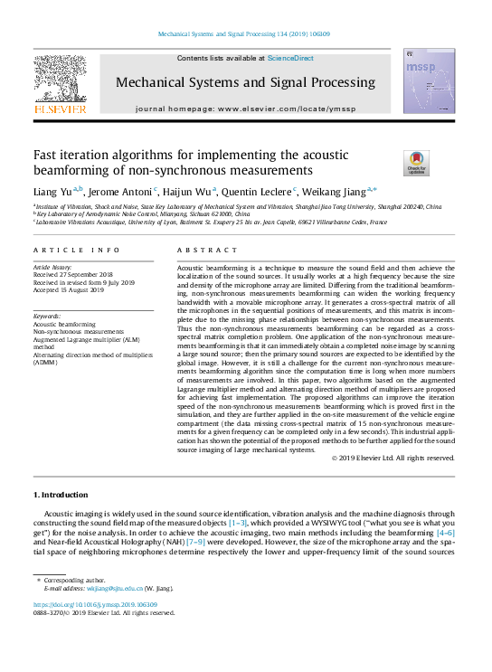 (PDF) Fast iteration algorithms for implementing the acoustic ...