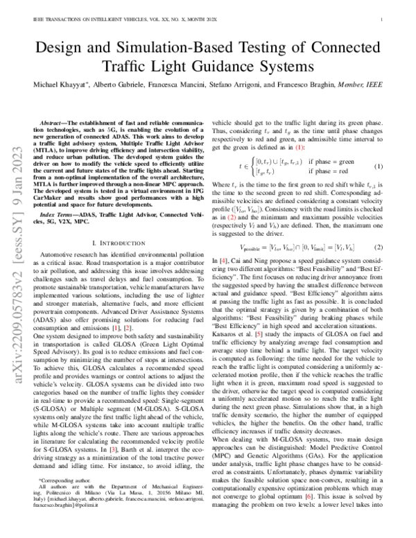 (PDF) Design and Simulation-Based Testing of Connected Traffic Light ...