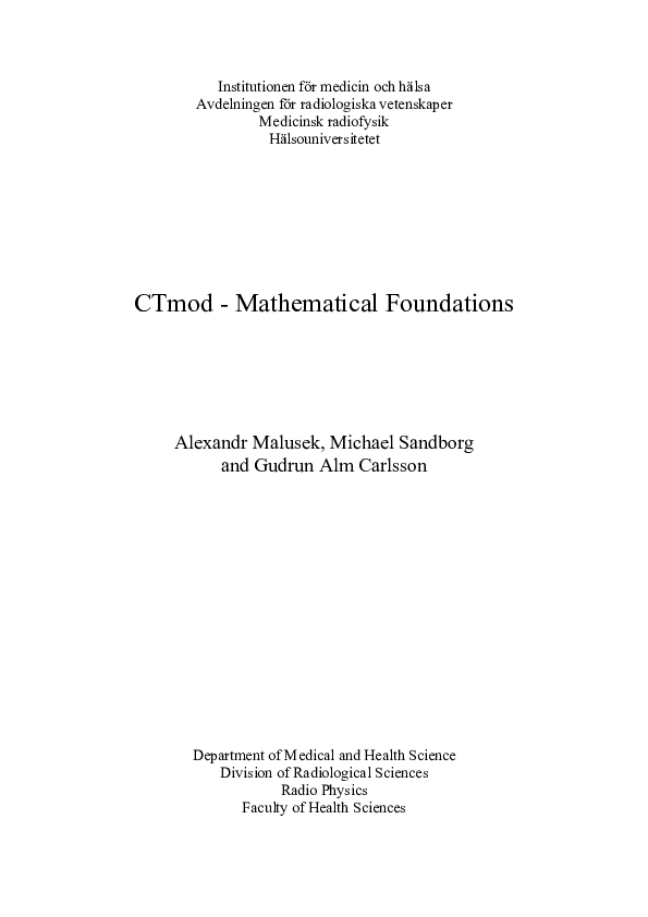 (PDF) CTmod : Mathematical Foundations