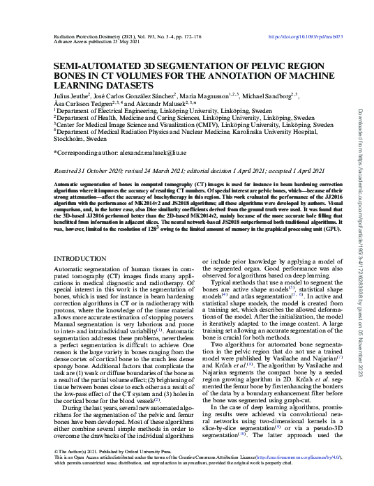 Pdf Semi Automated 3d Segmentation Of Pelvic Region Bones In Ct Volumes For The Annotation Of