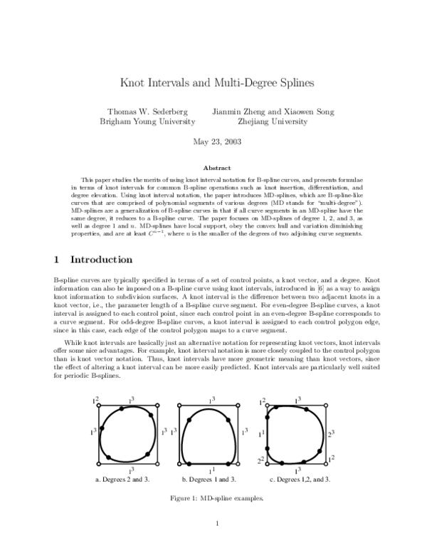 (PDF) Knot intervals and multi-degree splines