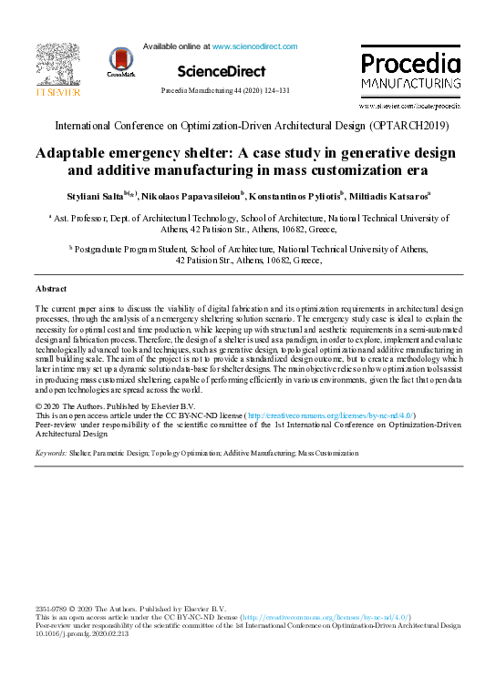 (PDF) Adaptable emergency shelter: A case study in generative design ...