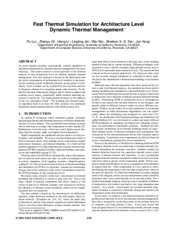 Pdf Fast Thermal Simulation For Architecture Level Dynamic Thermal