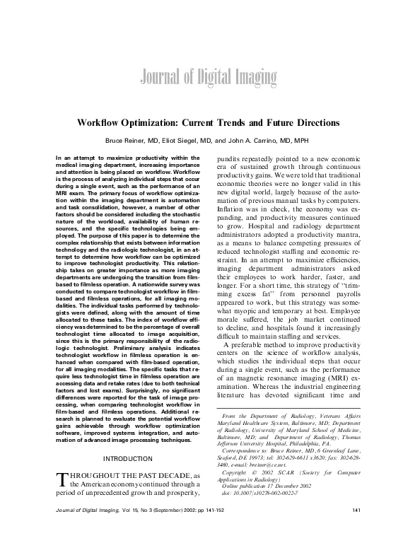 (PDF) Workflow Optimization: Current Trends and Future Directions