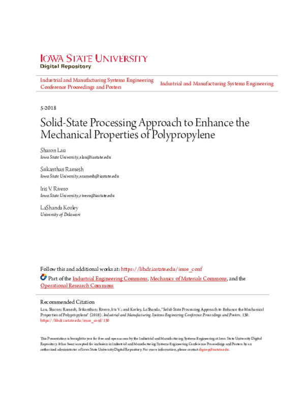 (PDF) Solid-State Processing Approach to Enhance the Mechanical ...