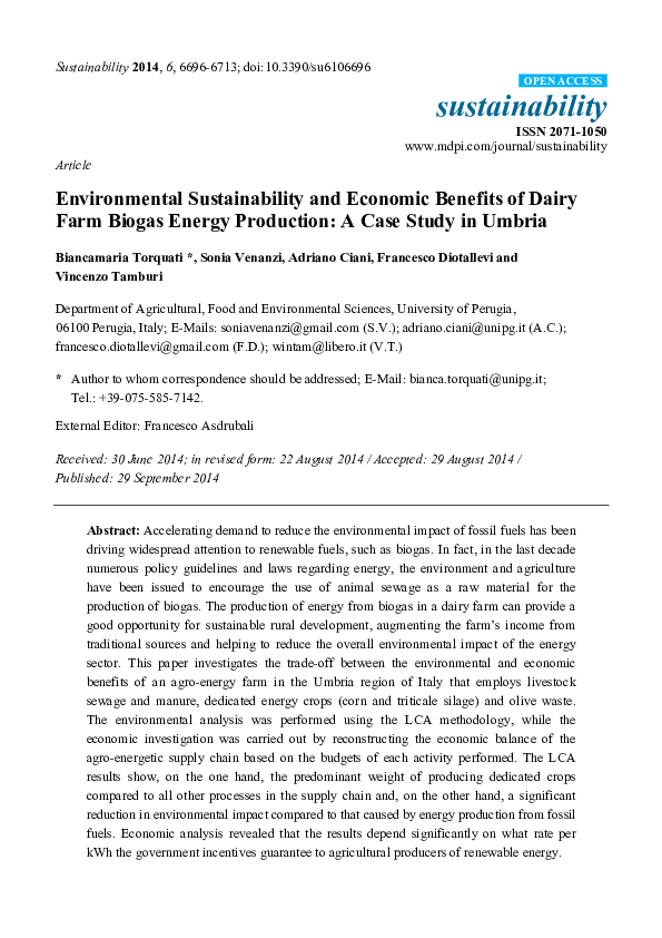 (PDF) Article Environmental Sustainability and Economic Benefits of ...
