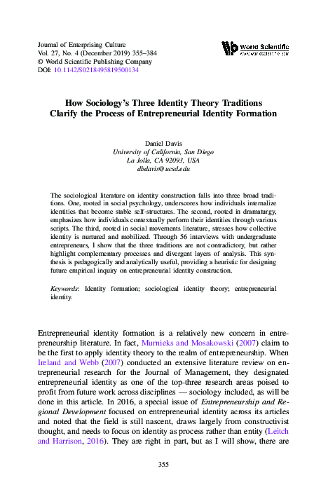 (PDF) How Sociology's Three Identity Theory Traditions Clarify the ...