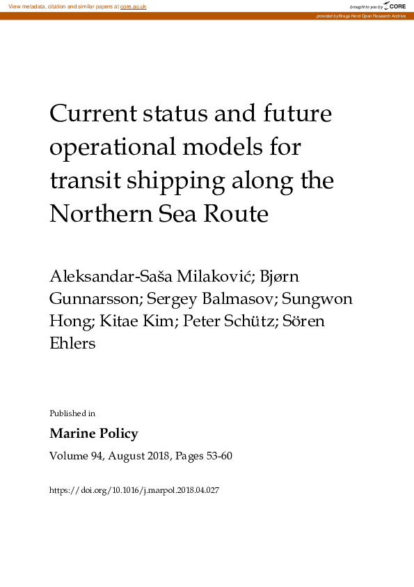(PDF) Current status and future operational models for transit shipping ...