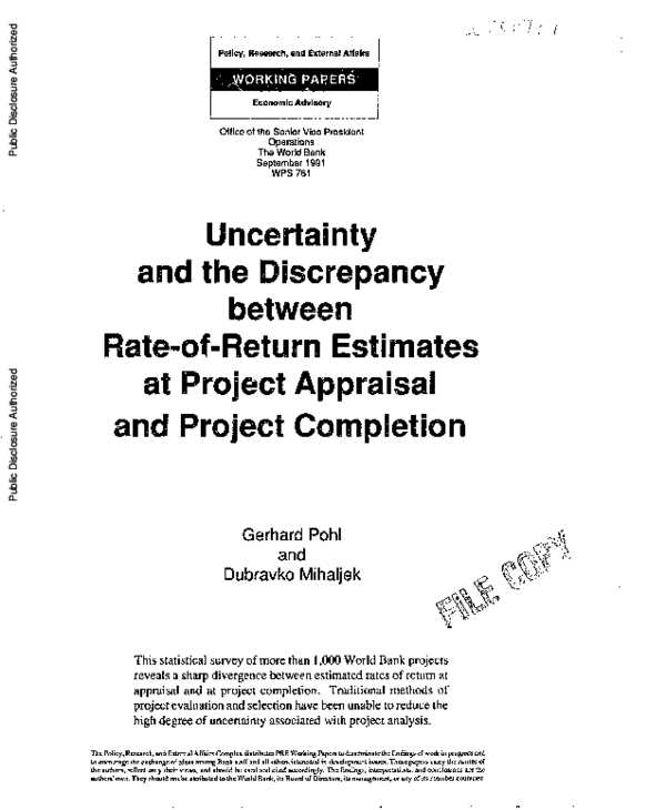 (PDF) Uncertainty and the discrepancy between rate of return estimates ...
